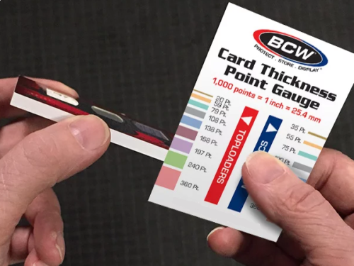 Trading Card Thickness Point Gauge Toploader Magnetic Case Sizing Chart ...