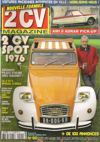 2CV MAGAZINE 90 CITROEN 2CV SPOT 1976 PHILIPPE VAN DE MAELE AMI 8 PICK ...