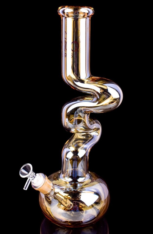 TALL 14" DOUBLE ZONG Bong MONSTER Glass Water Pipe Hookah Iridescent ...
