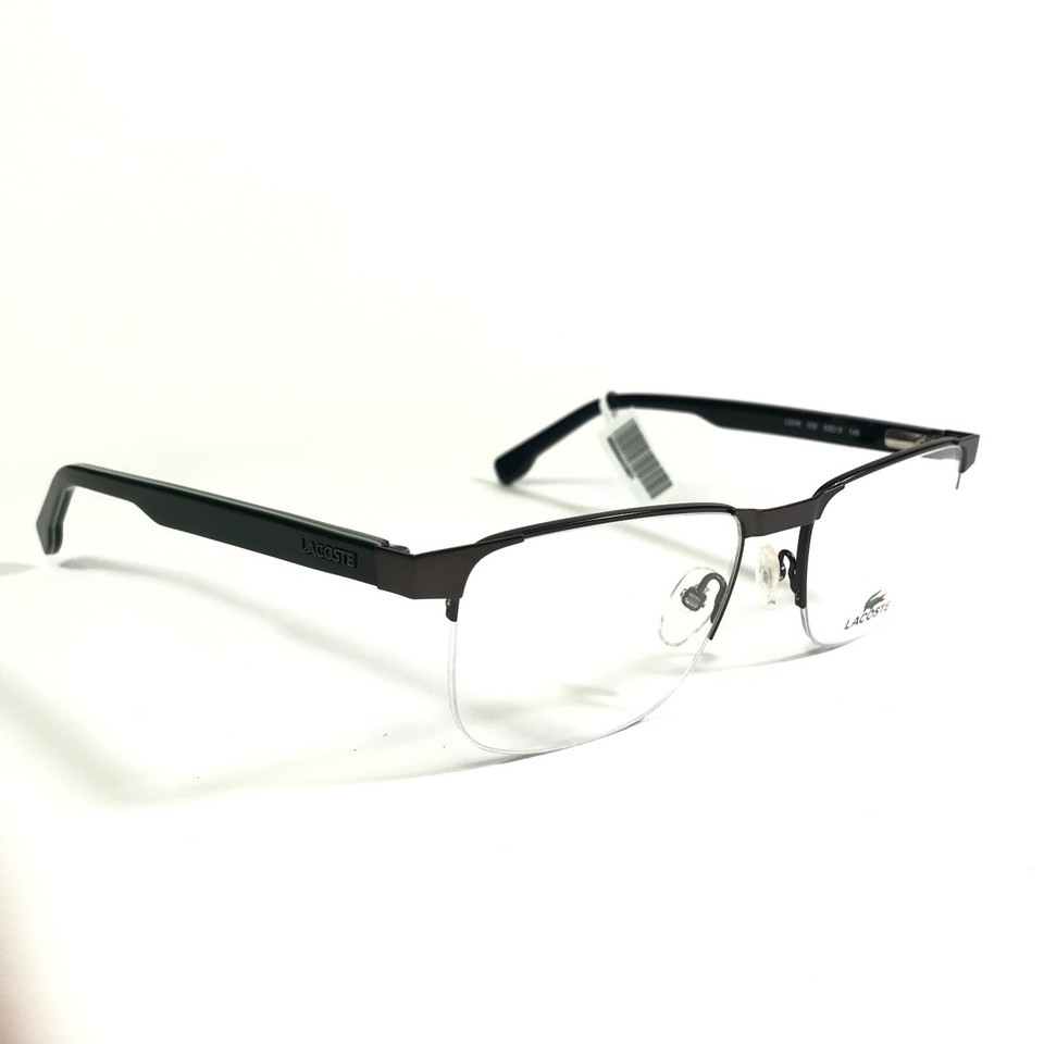Lacoste L2248 033 Eyeglasses Frames Grey Green Rectangular Half Rim 53 ...