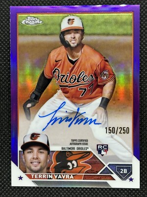 Terrin Vavra 2023 Topps Chrome Update Purple Auto /250 Orioles #RA-TV ...