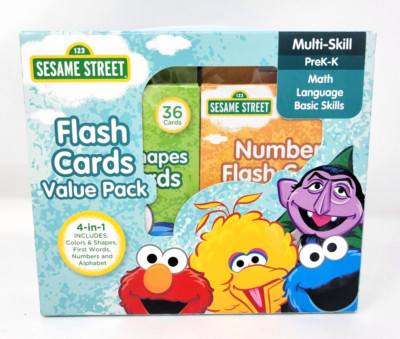 Sesame Street Flash Cards Value Pack, PreK-K Math, Language and Basic ...