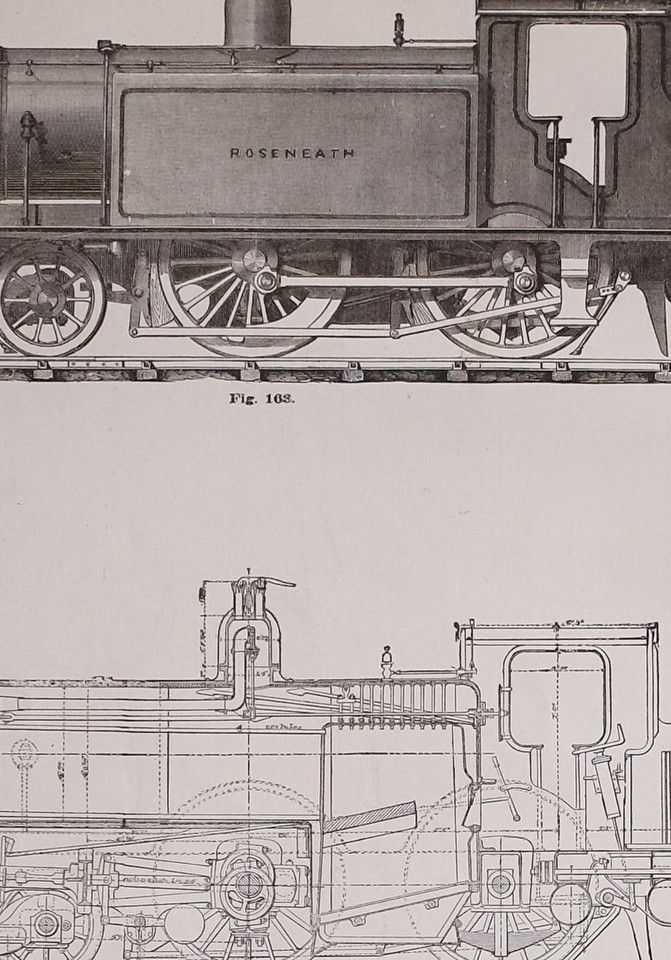 1886 RAILWAY LOCOMOTIVE PRINT BOGIE PASSENGER TANK ENGINE NORTH BRITISH ...