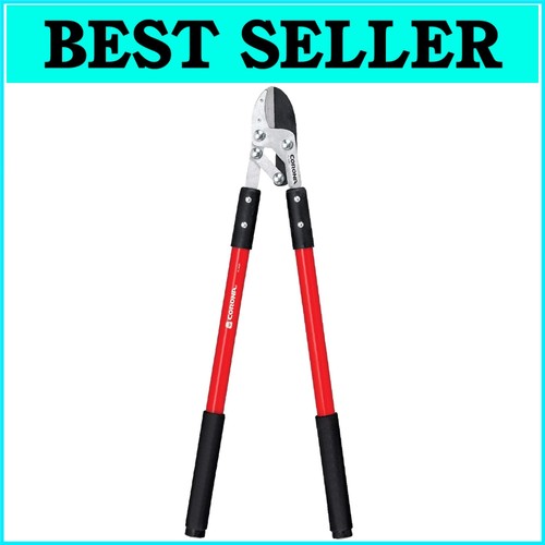 Red Fiberglass Handle Anvil Lopper with Serrated Blade and 1.5" Cut ...