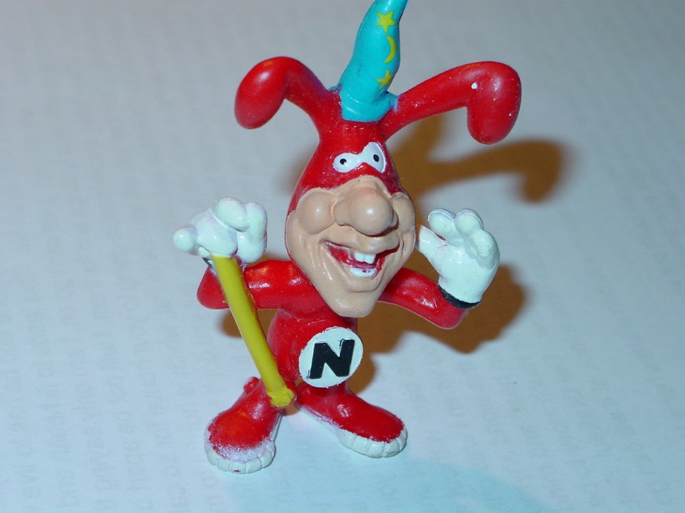 DOMINOS NOID VINTAGE PIZZA 1980's MAGICIAN AMERICANA FIGURE 3" Still in ...