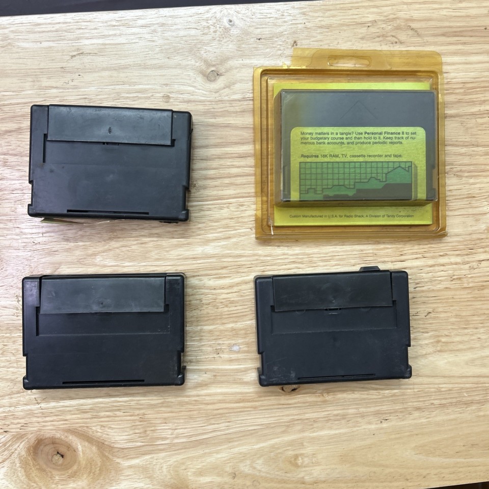 Lot Of 4 Tandy Computer Cartridges Silpheed Chess Mind Roll Finance II ...