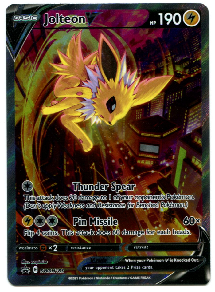 Pokemon Jolteon Full Art Promo Ultra Rare Sword & Shield SWSH183 ...