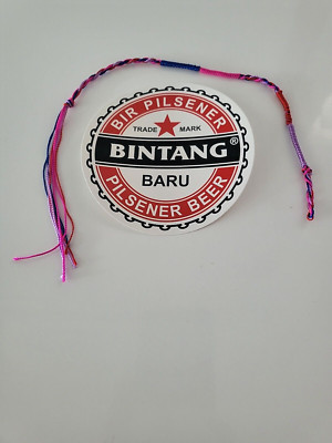 2 X BALI BINTANG BEER STICKERS DECAL + 1 x MULTI COLOURED WRIST / ANKLE ...