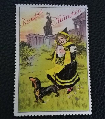 L/S Dachshund Visit Munich Besucbet Munchen Cinderella early 1900's ...