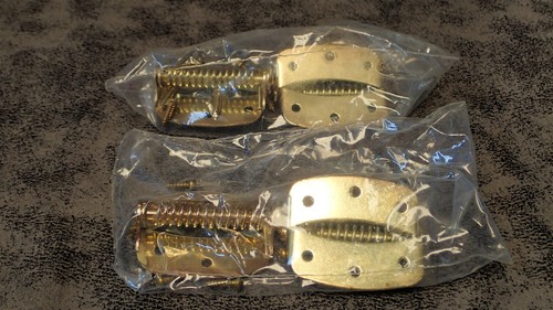 (Lot of 4) 343-US3 STANLEY 2" Steel Spring Hinges, BRIGHT BRASS Plated ...