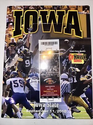 2010 Iowa Hawkeyes vs Iowa State Cyclones Football Program + 1 Ticket ...