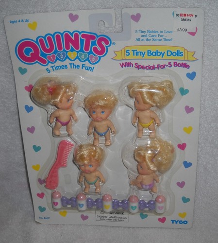 #9615 New on Card TYCO Quints 5 Tiny Baby Dolls Special for 5 Bottle ...