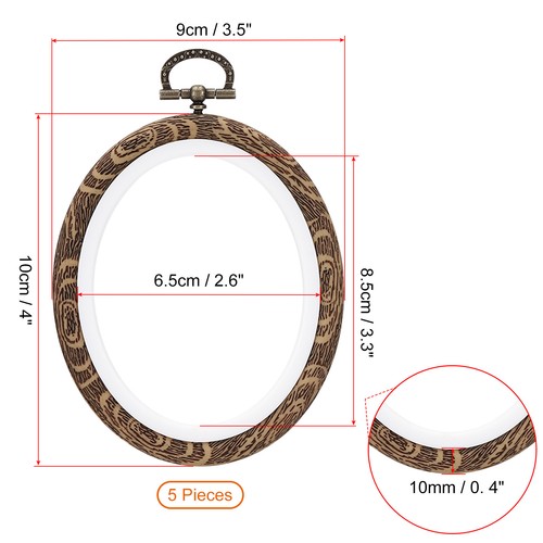 4x3.5inch Embroidery Hoops, 5Pcs Oval Frame Cross Stitch Hoop Ring | eBay