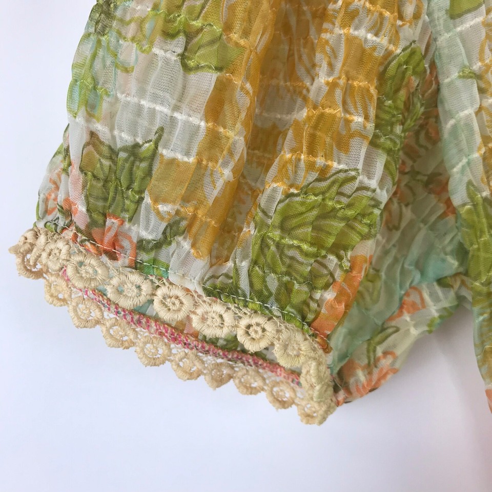 Vintage Maxi Dress Cottagecore Floral Ruffles Lace Trim Hippie BOHO ...