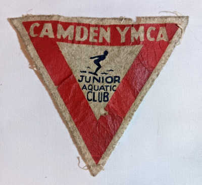 VINTAGE 1950 YMCA PATCH 4" Jr Aquatic Club Felt Jacket Patch ID'ed ...