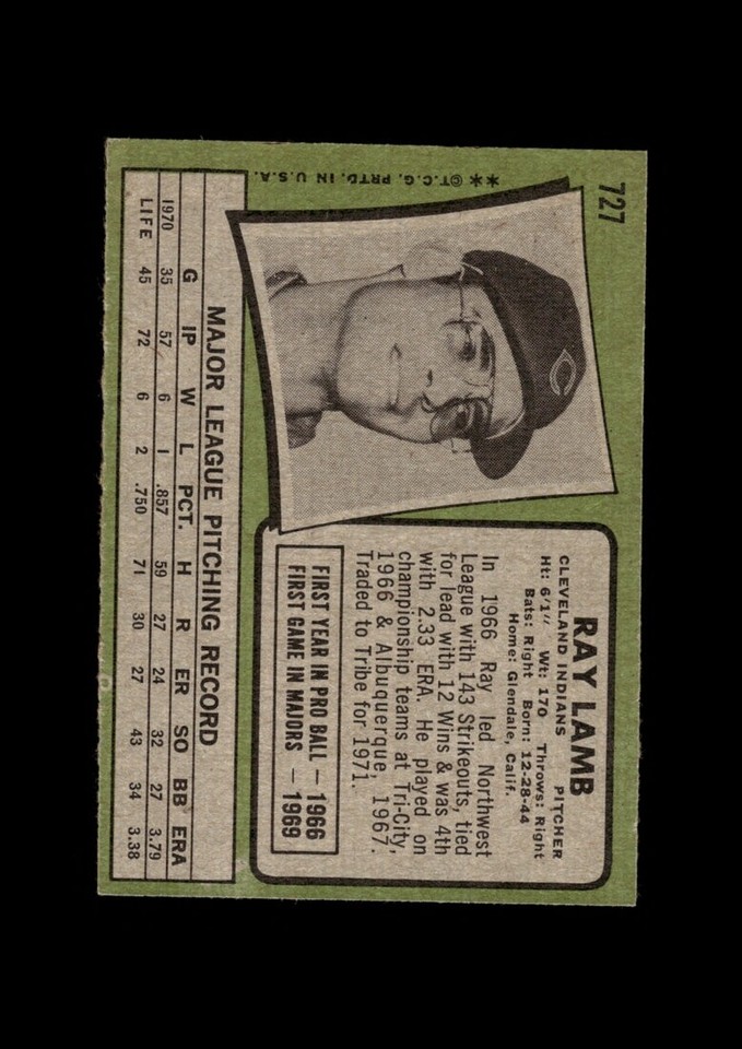 1971 Topps Set-Break #727 Ray Lamb VG-VGEX *GMCARDS* | eBay