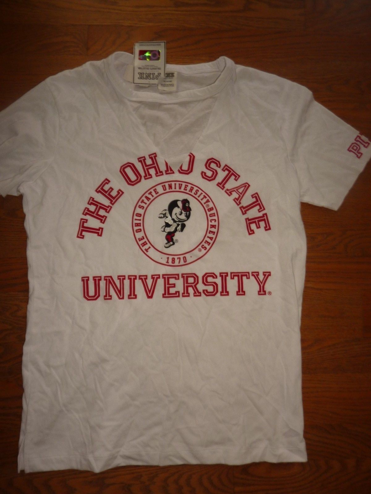 VICTORIAS SECRET PINK "OHIO" STATE "BUCKEYES "PINK" ROUGH CUT VNECK ...