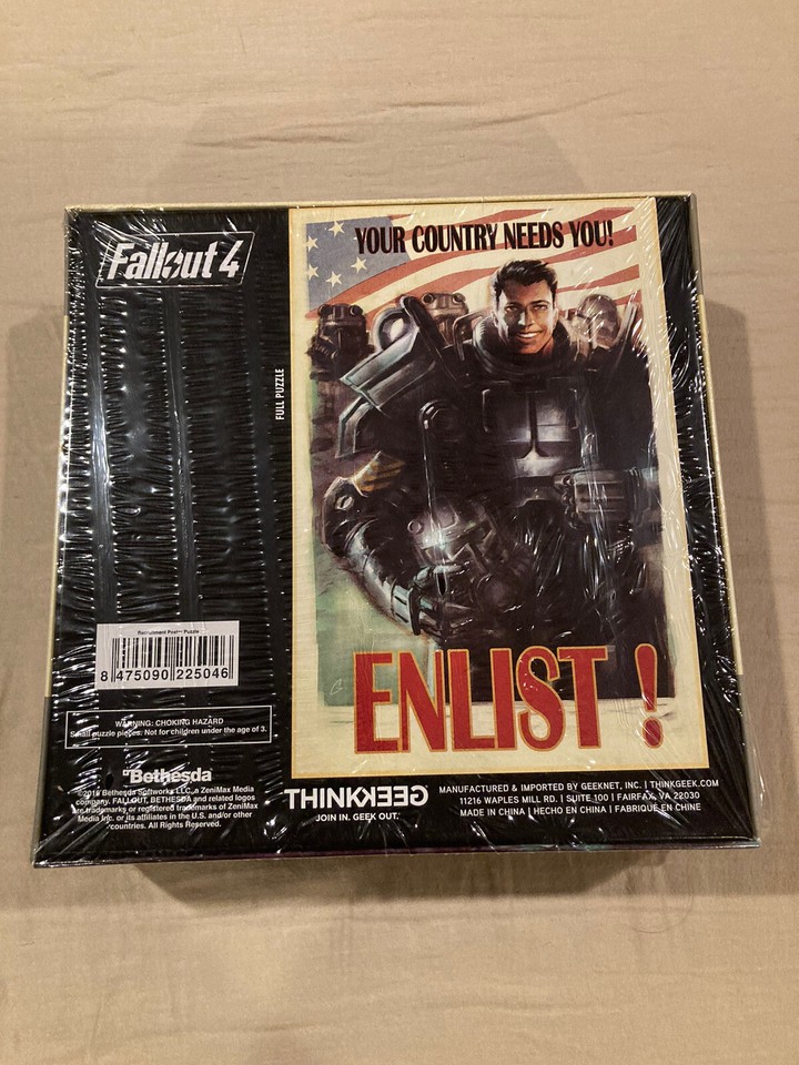 Thinkgeek Bethesda Fallout 4 Recruitment Poster Puzzle 550 Pieces | eBay