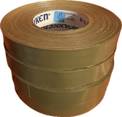 4 Rolls Polyken 231 OD Military Grade Duct Tape Olive Drab 1” x 60 ...