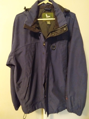 Field & Stream Mens Navy Blue HydroProof Hooded Rain Coat Jacket Zip ...