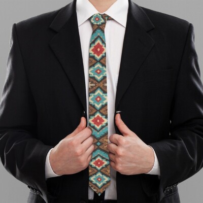 Southwestern Tie Turquoise Man's Tie Necktie Neckwear Gift for Him ...