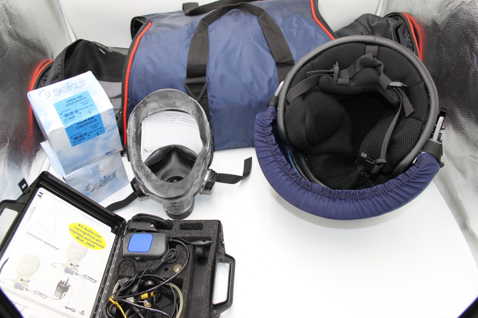 Italian Military Police Ballistic Helmet Gas Mask Face Shield Filters ...