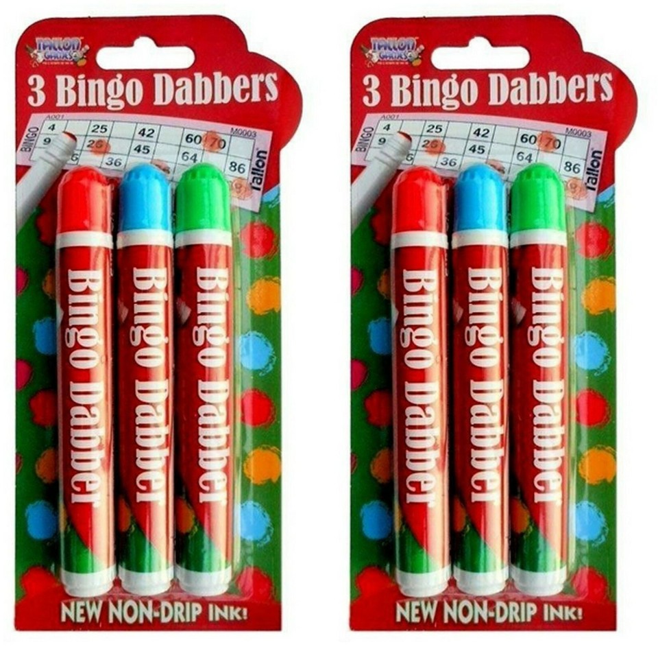 Bingo Dabbers Marker Pens Mixed Colours Sponge Nib Non Drip Ink Dabbing ...