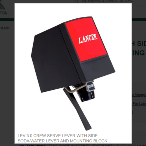 LEV 3.0 CREW SERVE LEVER WITH SIDE SODA/WATER LEVER AND MOUNTING BLOCK ...