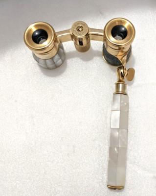 MI. Vintage BIRKS Opera Glasses Binoculars Mother of Pearl Inlay Brass ...