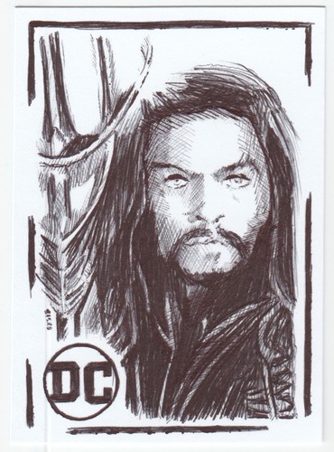 ACEO Art Sketch Card DC Jason Momoa from Aquaman Movie Ink Drawing A | eBay