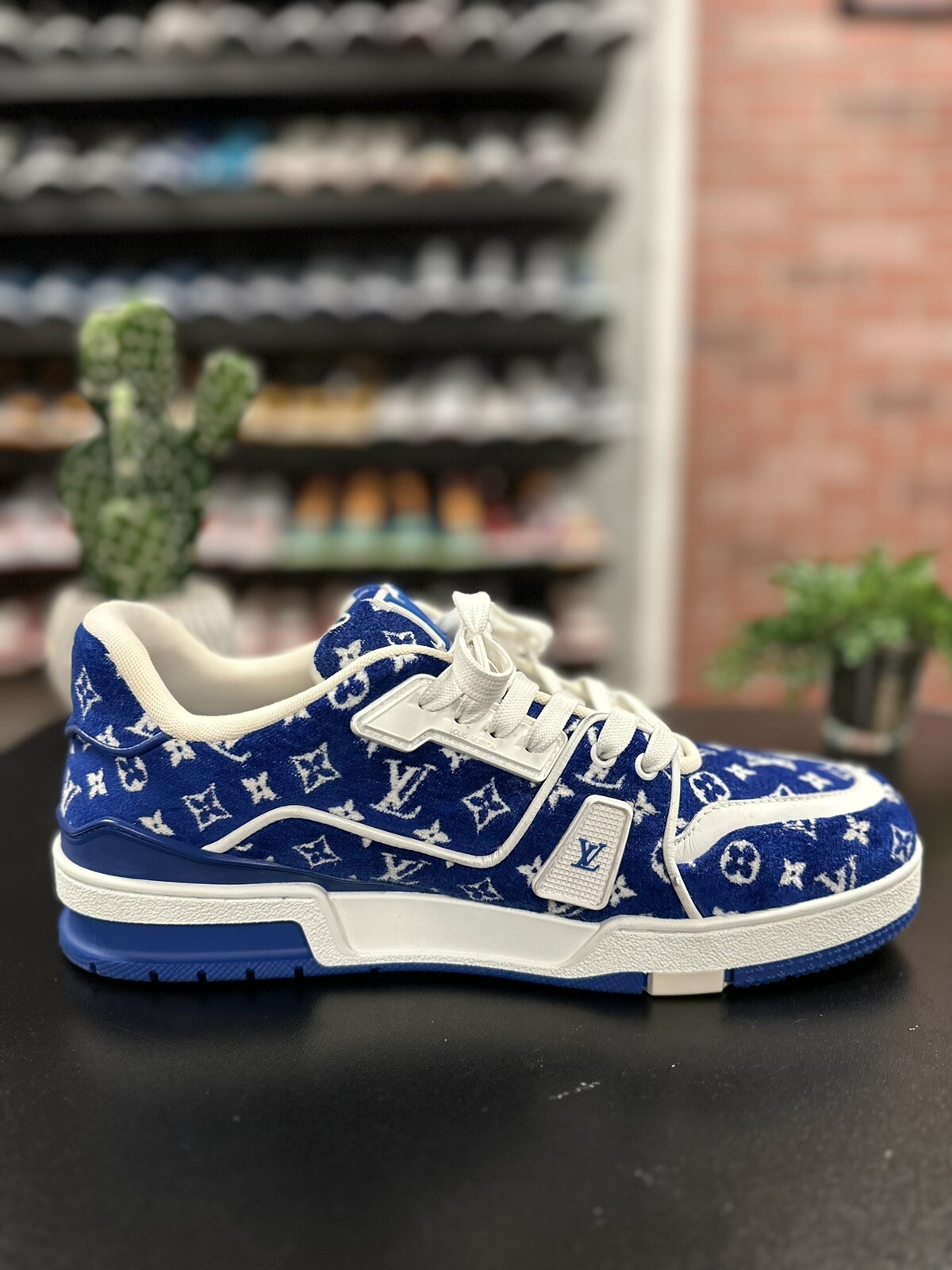 Size 9LV/10US - Louis Vuitton LV Trainer Blue 2023 $1260 Retail 100% ...