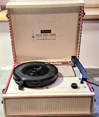 Vintage Sears 1960s Portable 45 RPM Record Player -*READ* | eBay