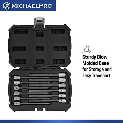 Michaelpro 12-Piece 3/8'' Drive Long Torx Bit Socket Set, T10 To T60 ...