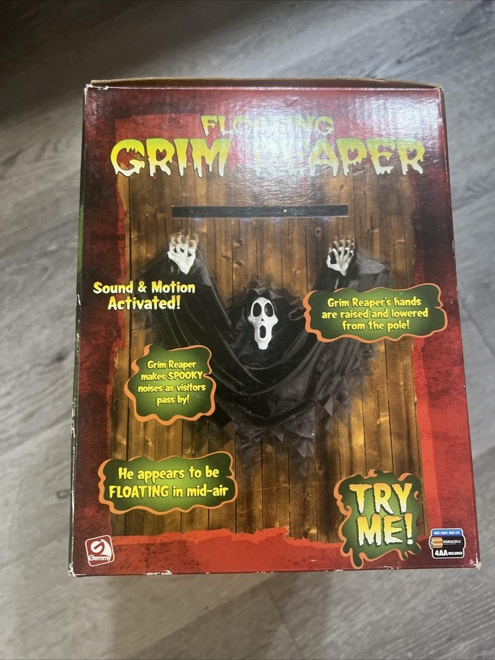 Gemmy 2005 Animated Floating Grim Reaper Ghost Scream Face 2’ W ...