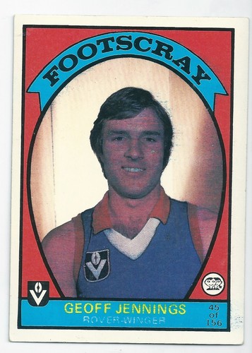 1978 Scanlens (45) Geoff JENNINGS Footscray "" | eBay