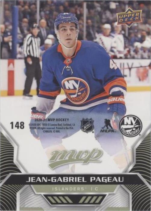 2020-21 Upper Deck MVP - Schefiele Jean-Gabriel Pageau #148 Puzzle Back ...