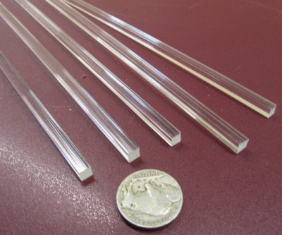 Acrylic Square Extruded Rods Bar, Clear .187" (3/16") x 6' Lengths, 20 ...