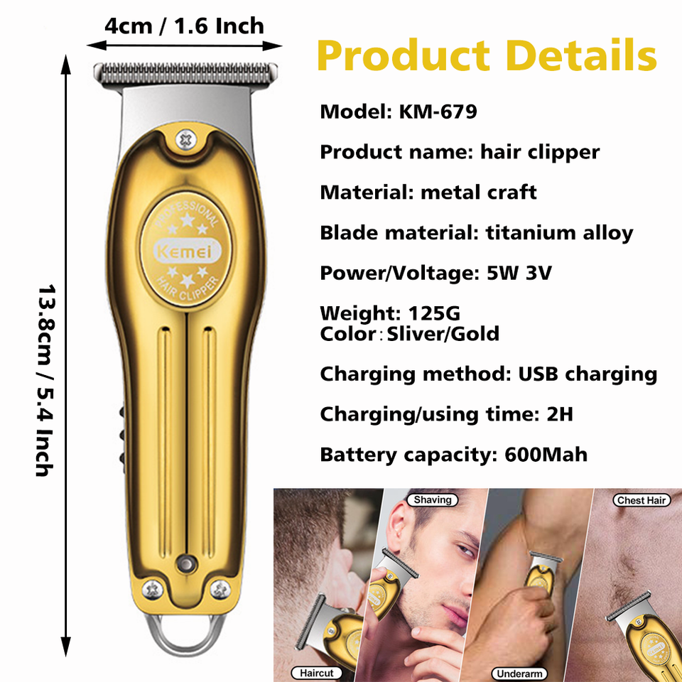 Kemei Electric Hair Clipper Trimmer Shaver Professional & Home Haircut ...