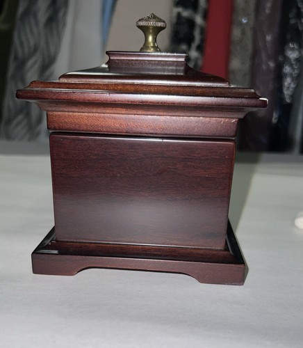 Bombay Company Musical Jewelry Ring Box Mahogany Wood Green Velvet ...