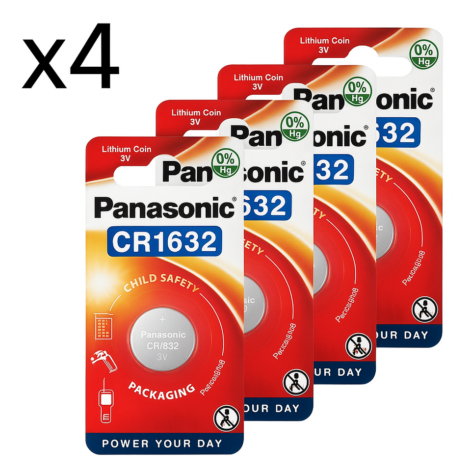 4x Panasonic CR1632 3V Lithium Coin Cell Battery 1632 DL1632 BR1632 ...