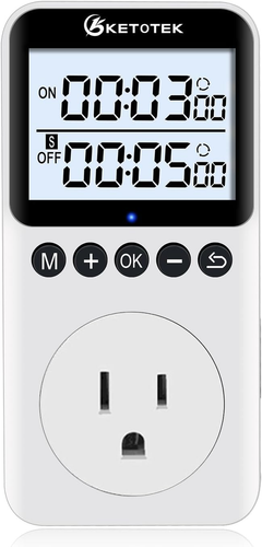 KTTS02 Digital Timer Outlet Plug in Timer Switch Socket Indoor Infinite ...