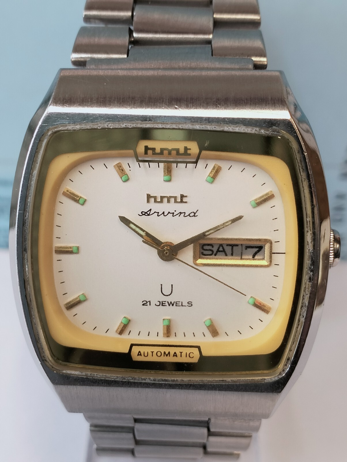 HMT ARVIND 21 JEWELS AUTOMATIC 650485 INDIA MEN'S FUL… - Gem