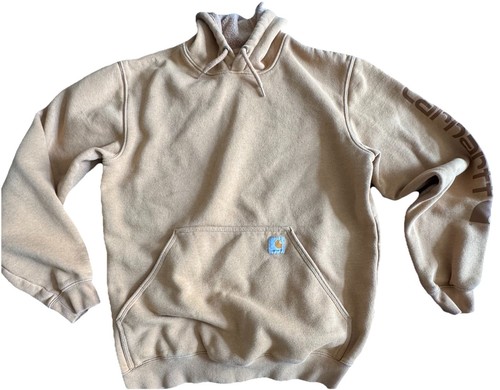 Carhartt Hoodie Spellout Logo Pullover Sweatshirt Mens Medium Yellow ...