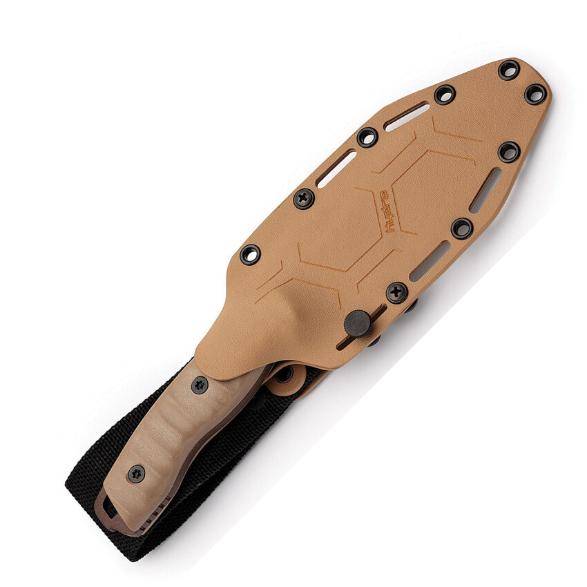 Hydra Knives Noctem Tan G10 Bohler K110 Fixed Blade Knife w/ Kydex ...