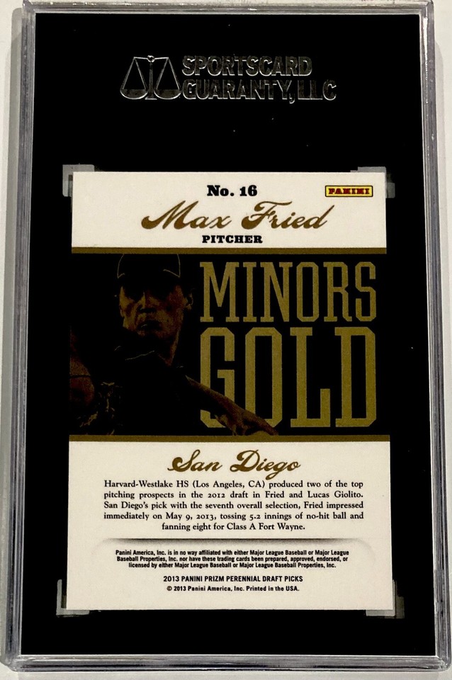 2013 Panini Prizm Draft #16 Max Fried Minors Gold SGC 10 GEM MINT | eBay