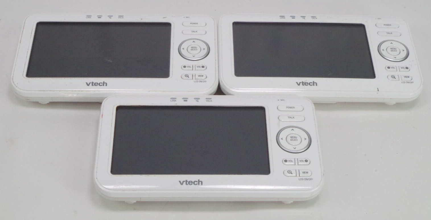 Lot of 3 VTech VM5251 PU White 5-inch Portable Digital Video Baby ...