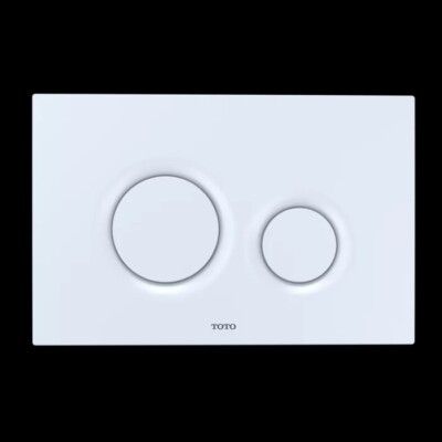 Toto YT930#WH Dual Button Push Plate w/Round Buttons for in Wall Tank ...