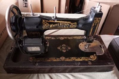 Furniture - Antique White Sewing Machines
