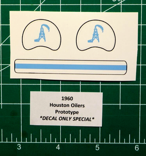 1960 Prototype Houston Oilers DIECUT Football Gumball Helmets *DECAL ...