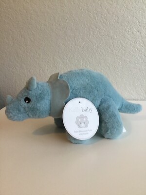 Kellytoy Kelly Baby Blue Dinosaur Plush Stuffed Dino Lovey Rattle Toy ...